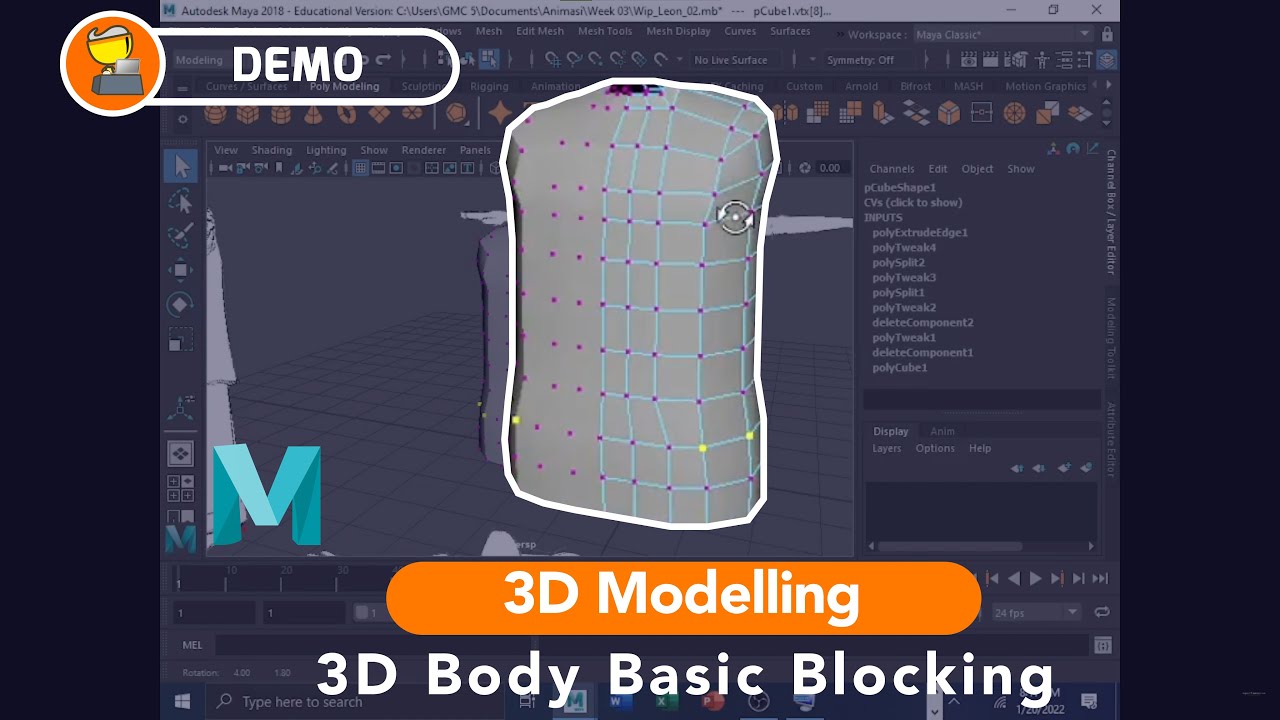 3D Modeling Demo : 3D Body Basic Blocking - YouTube