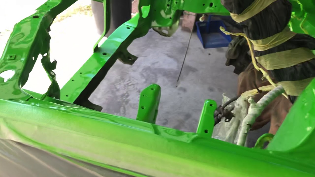 New engine bay Kawa Green Colour proton wira 1.8 single cam - YouTube