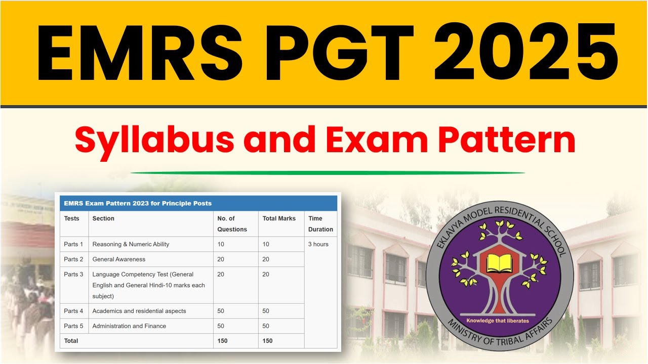 EMRS PGT Syllabus 2025 |EMRS PGT Syllabus 2025 in Hindi| EMRS Exam ...