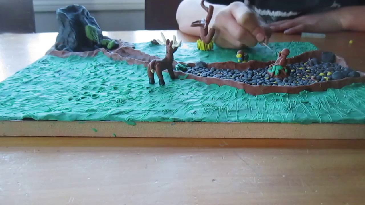 Time lapse River scene made from plasticine - YouTube