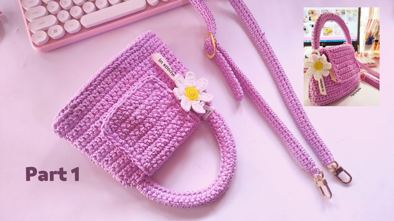 Bikin tas rajut bisa segemesh ini?? crochet mini handbag - YouTube