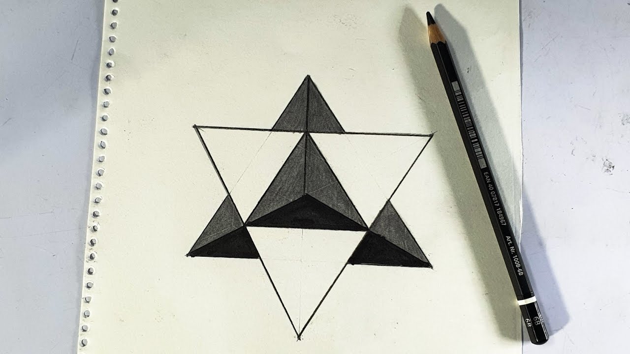 How to draw 3d triangle easily | easy way to draw optical illusion ...