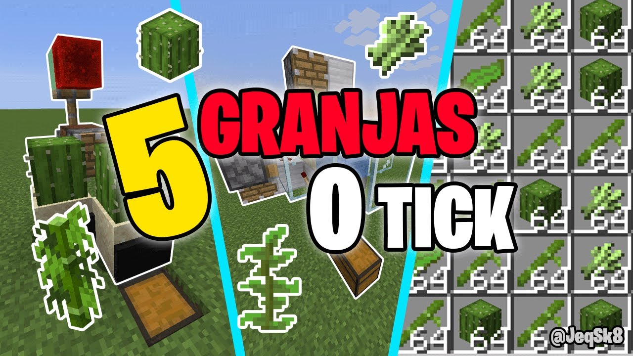 5 GRANJAS "0" TICK para JAVA 1.15 y BEDROCK 1.14 🌵 | MINECRAFT | Bambú ...