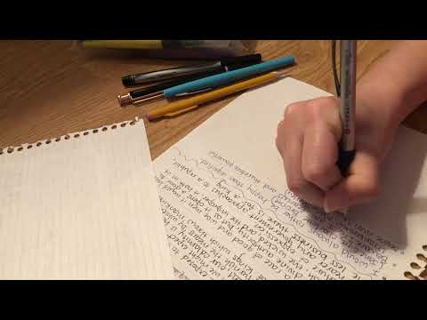 ASMR Writing Sounds on Hardwood Floor - No Talking - Pen, Pencil, Sharpie, Marker