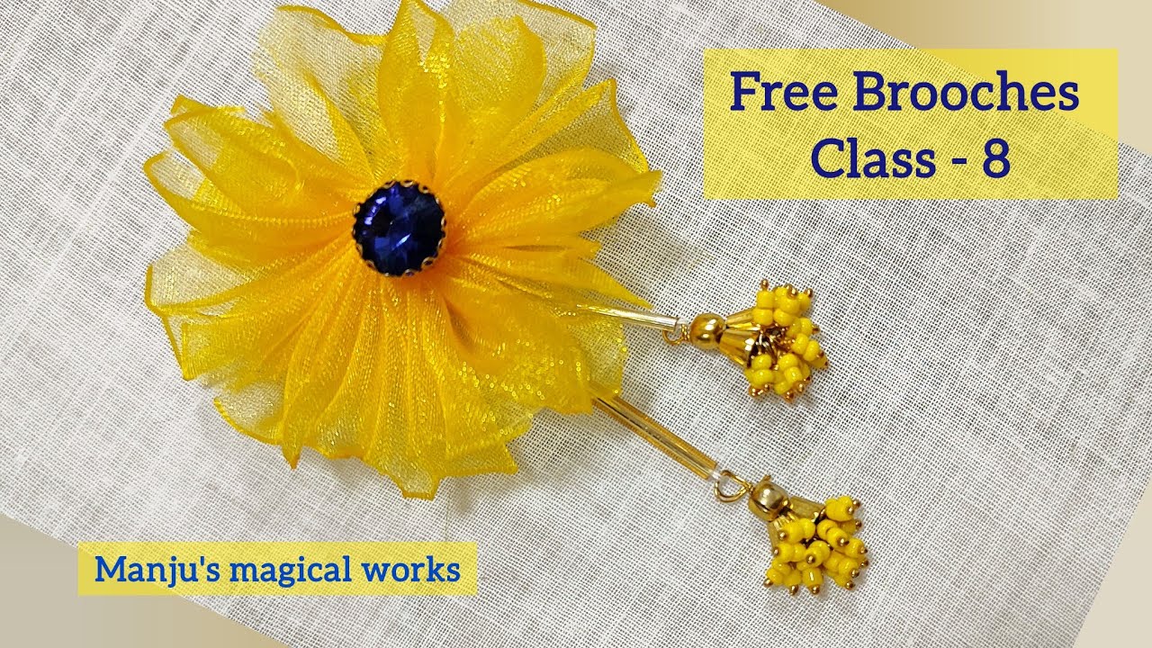 Free Brooches class - 8 | Brooch work | trending design #brooch #work # ...