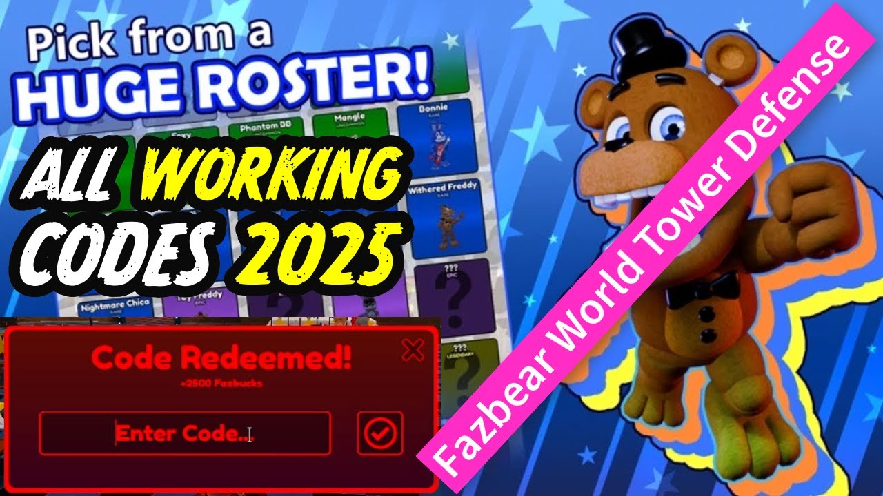 Fazbear World Tower Defense codes February 2025 | Roblox Fazbear World ...