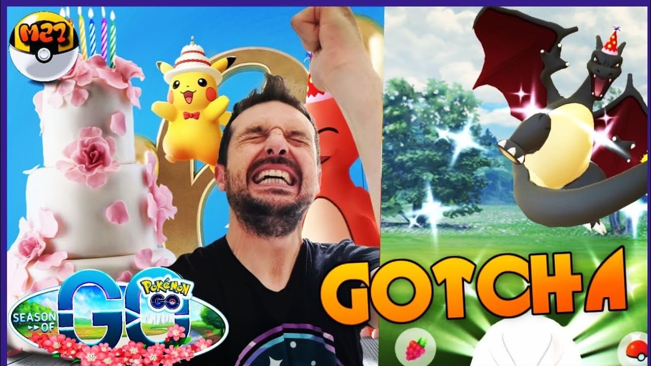 SHINY PARTY HAT CHARIZARD IS MINE! BUT IS THE 6TH ANNIVERSARY EVENT A ...