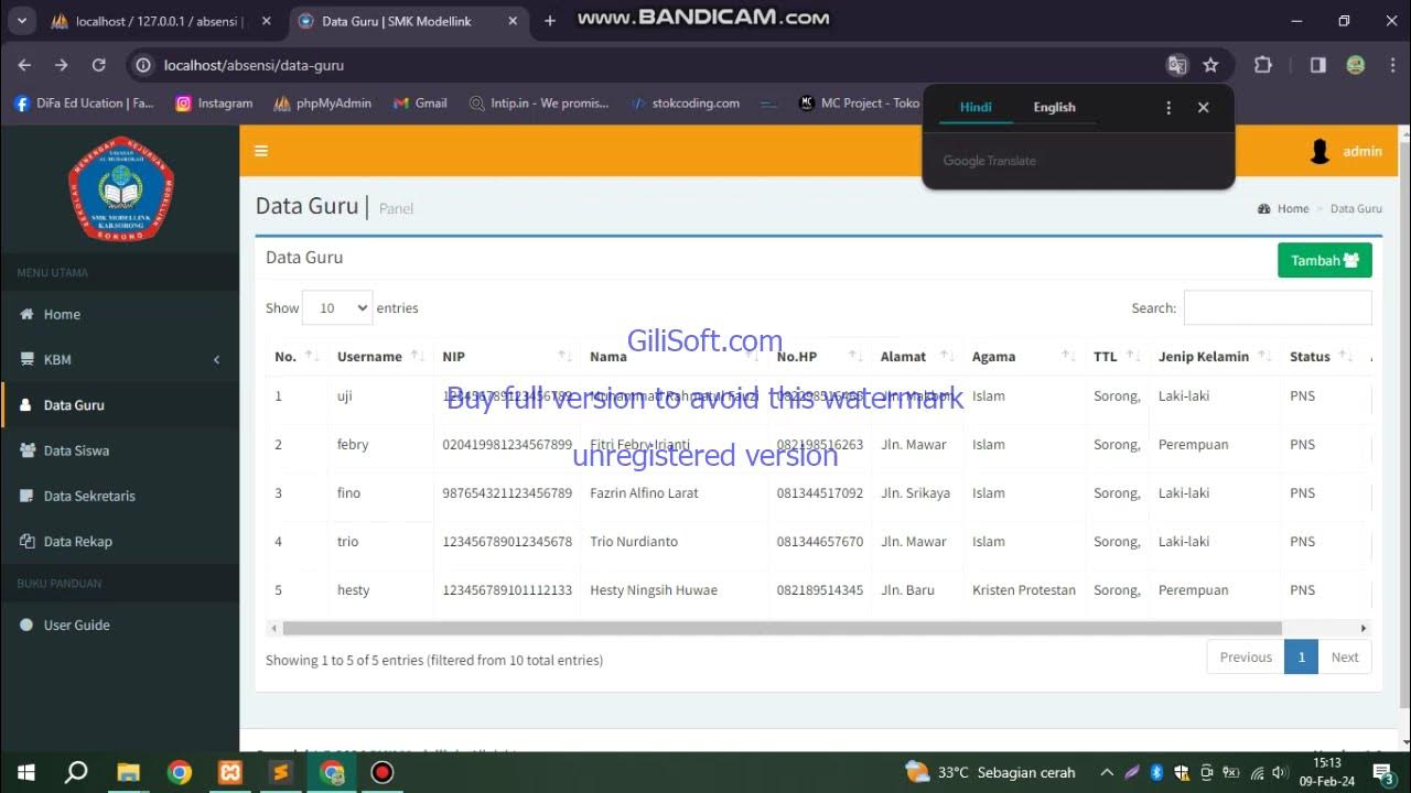 Aplikasi Absensi Siswa Smk Berbasis Web FREE SOURCE CODE - YouTube