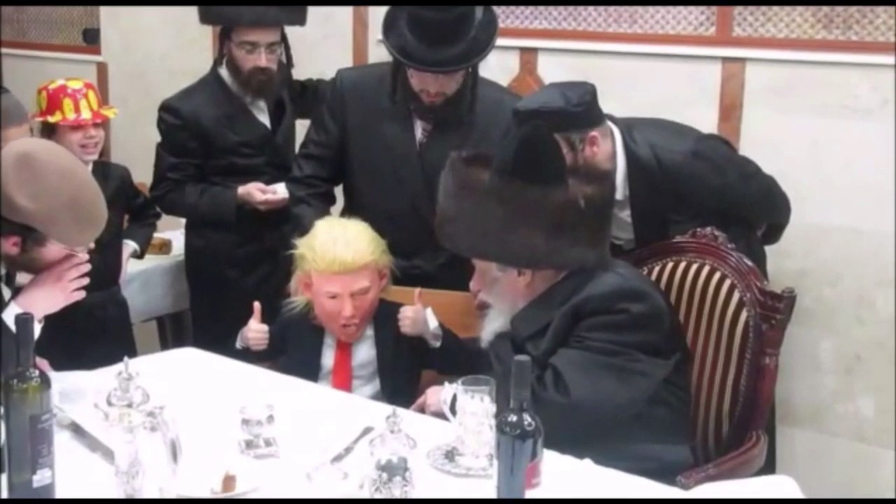 President Trump @ Kapishnitzer Rebbe's Purim Tish - YouTube