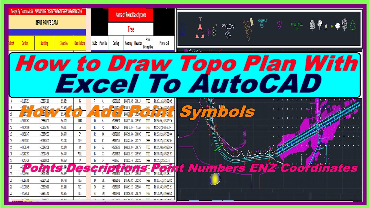 How To Create Topo Plan With Excel And AutoCAD Point Symbols How To Create Topo Plan With Excel And AutoCAD Point Symbols