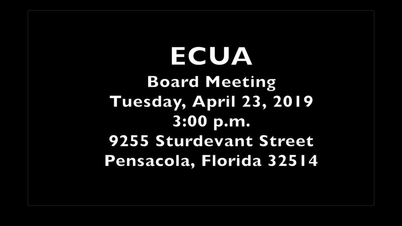 ECUA Board Meeting 04-23-19 - YouTube