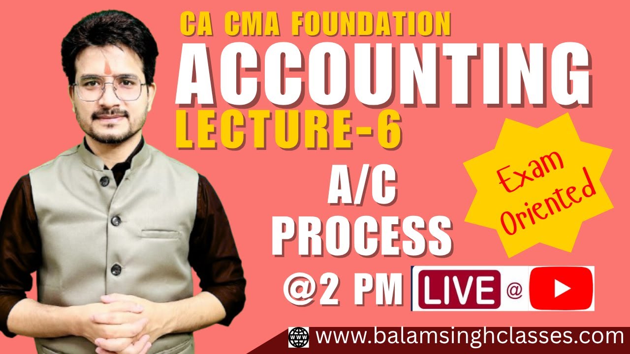 CA Foundation Accounting Process | Journal Entries Explained | Lecture ...