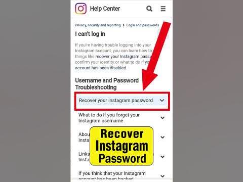 How to recover instagram password || recover hacked ig password ...