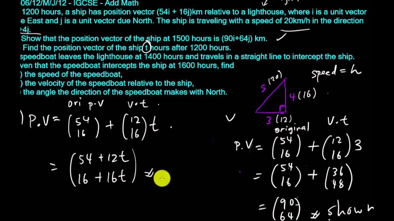IGCSE - Add Math - Relative Velocity with vector 3 - YouTube