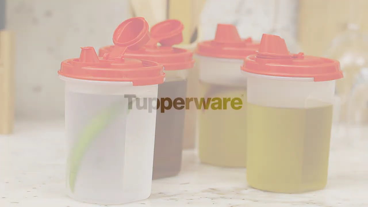 Use Tupperware's mini magic flow oil dispensers for drip free liquid ...