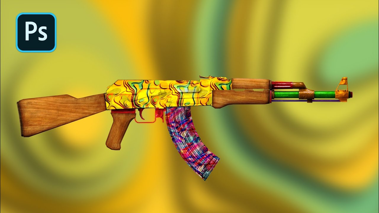PUBG AK 47 Gun skin design in Photoshop | Adobe Photoshop CC| - YouTube