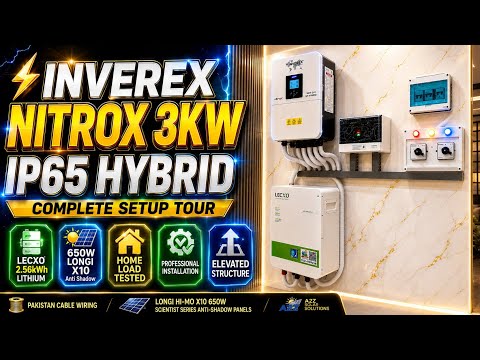 🔥 Inverex Nitrox 3kW IP65 Hybrid Inverter + Lecxo Lithium Battery | Landhi Complete Setup Tour