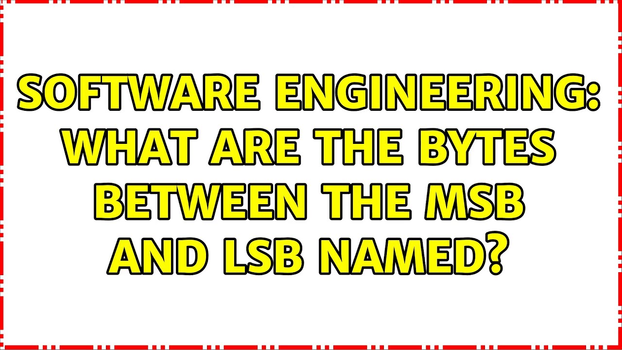 Software Engineering: What are the bytes between the MSB and LSB named ...