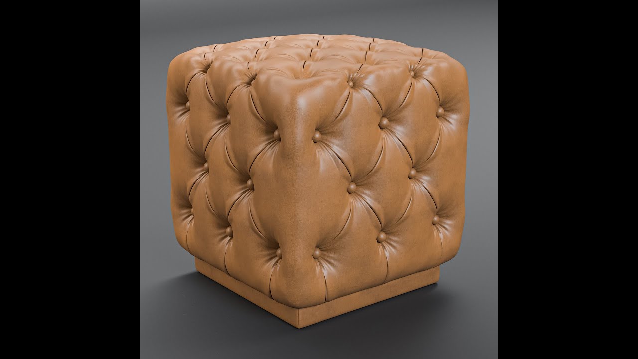 How to create tufted ottoman step by step in 3ds max in urdu - YouTube