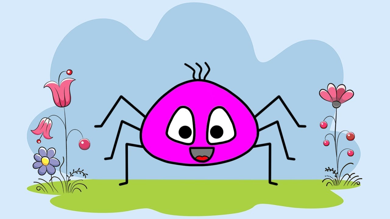 How To Draw Incy Wincy Spider Nursery Rhyme Learn Colors With Funny ...