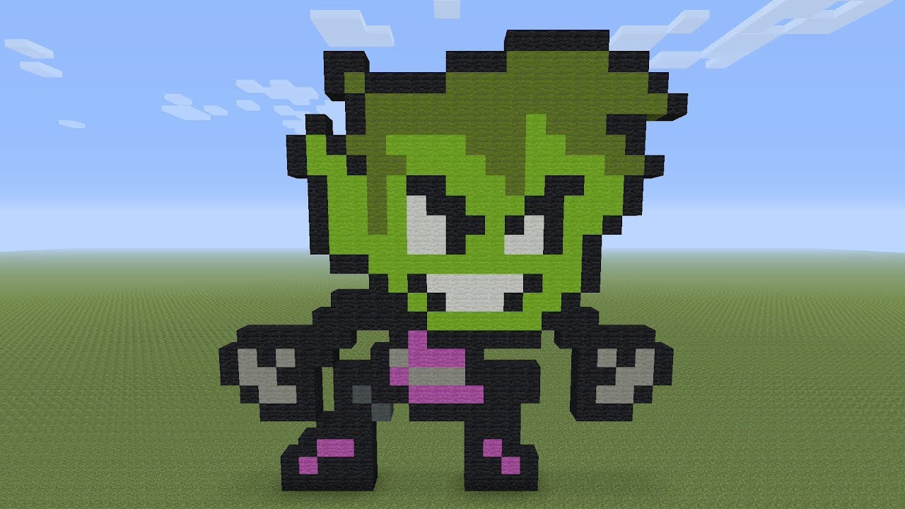 Minecraft Pixel Art - Teen Titans Go! Beast Boy - YouTube
