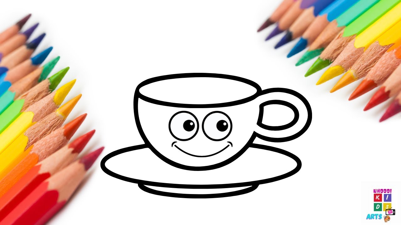Draw and Color a Tea Cup ☕🌈 Drawings for Kids - YouTube