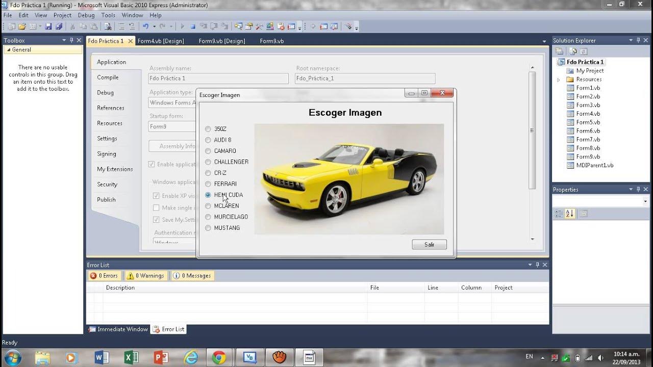 Escoger imagen en visual basic 2010 con RadioButton - YouTube