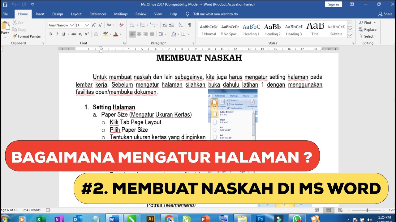 2.Cara Membuat Naskah di MS Word - YouTube
