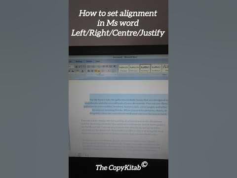 How to set alignment in Ms word। Left Right Centre Justify - YouTube