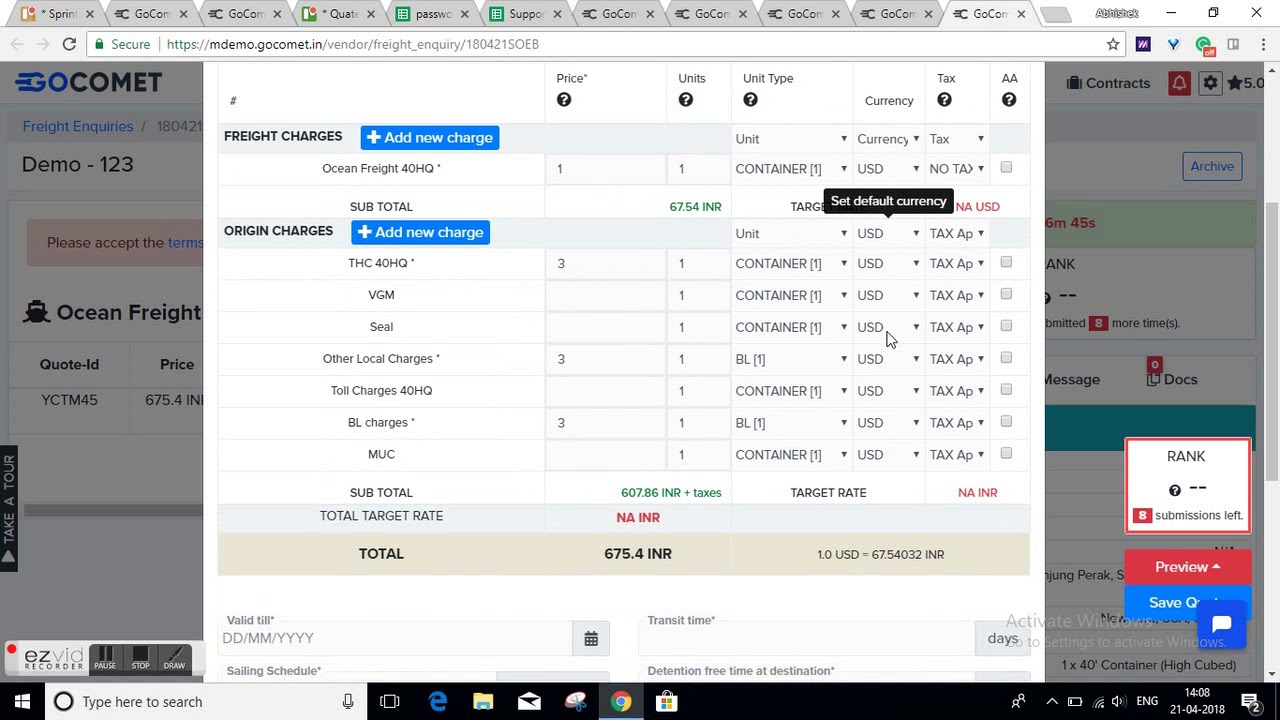 How to Quote on GoComet - YouTube