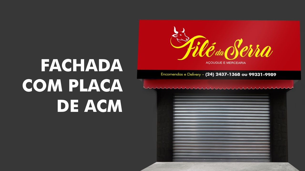 Como criar Fachada de ACM para Açougue - PHOTOSHOP - YouTube