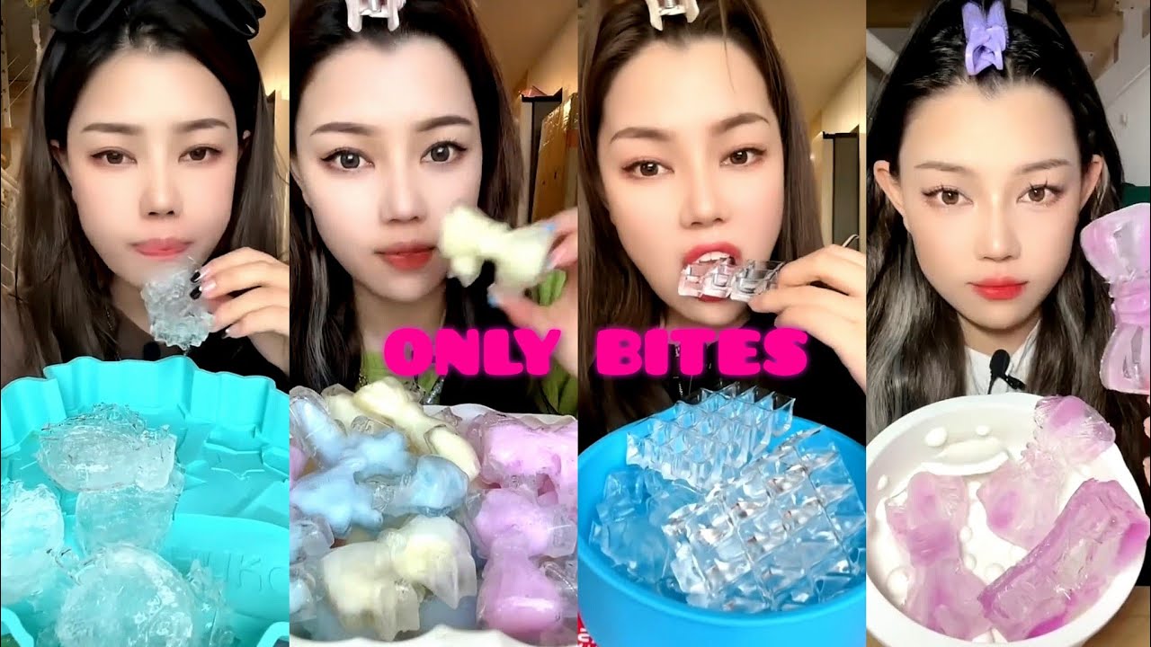 ICE BITES ONLY / ASMR HARD ICE EATING / THIN ICE / CRUSHED ICE ...