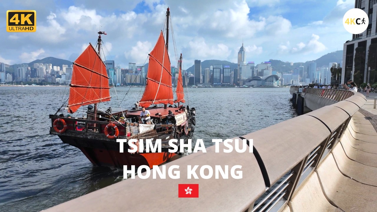 Hong Kong Tsim Sha Tsui Walk【4K】| Enjoy The Beautiful Skyline Along The ...