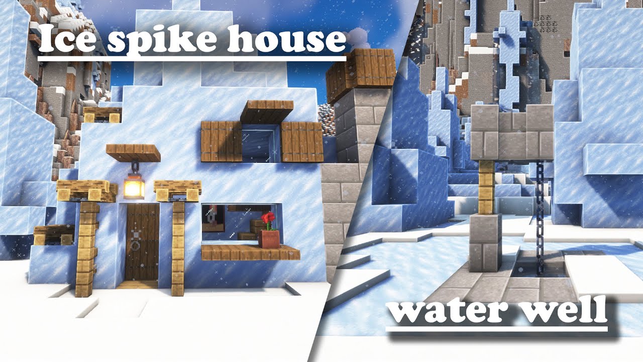 Minecraft ⚒️ Ice spike house🏔️ and water well - YouTube
