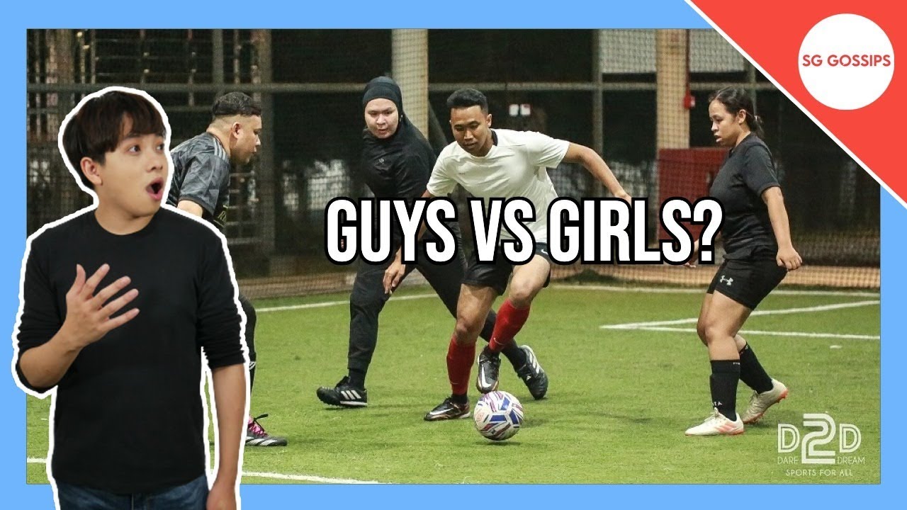 This mixed gender football game has biased rules for women? - YouTube