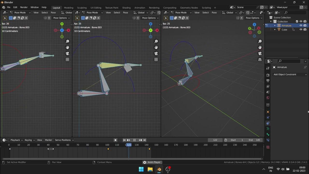 Blender bone constraints IK Project Update 01 - YouTube