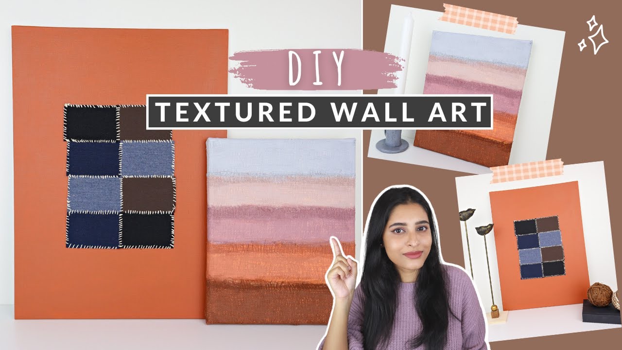 DIY Textured Wall Art Ideas using Fabric - YouTube
