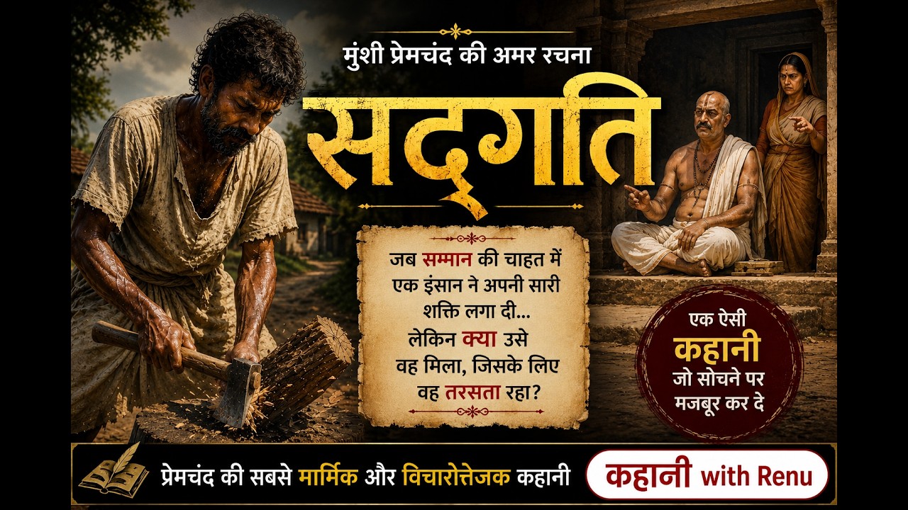 "एक बेबस और अछूत पिता की मार्मिक कहानी"Sadgati" मुंशी प्रेमचंद की कहानी ...