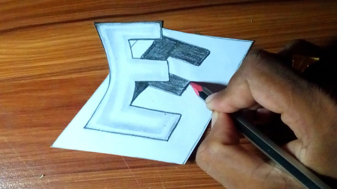 How to draw 3d letter very easy - YouTube
