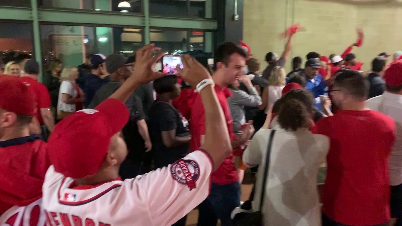 Washington Nationals fans celebrate after Game 1 of the 2019 World ...