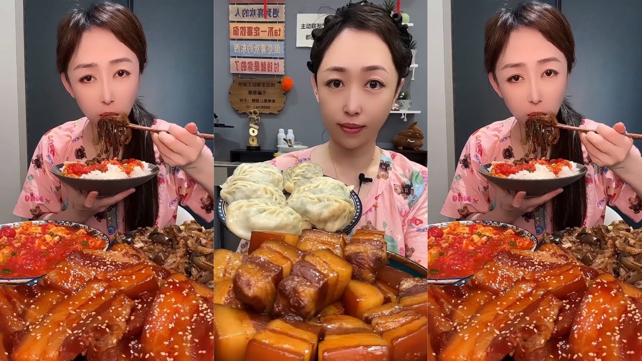 ASMR BRAISED PORK BELLY, DUMPLING, RICE - YouTube