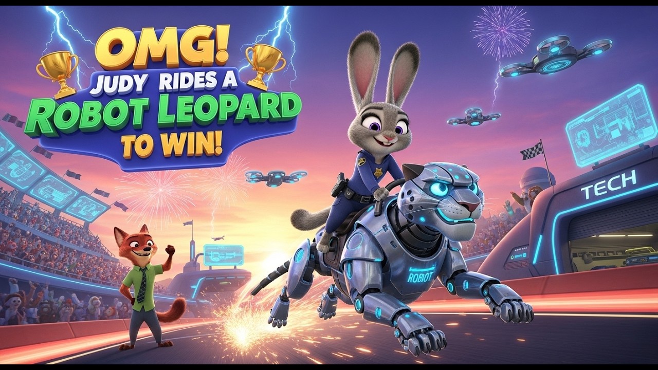 Zootopia 2: OMG! 😱 Judy Hopps Rides a ROBOT LEOPARD to Win?! 🏆# ...