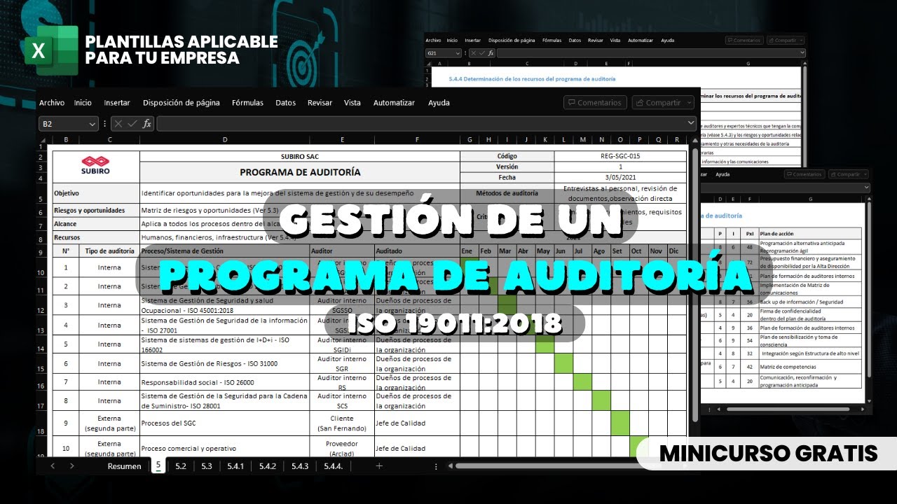 Gestión de un Programa de auditoría ISO 9001 - ISO 19011 | Clase 2 + Plantilla excel - YouTube