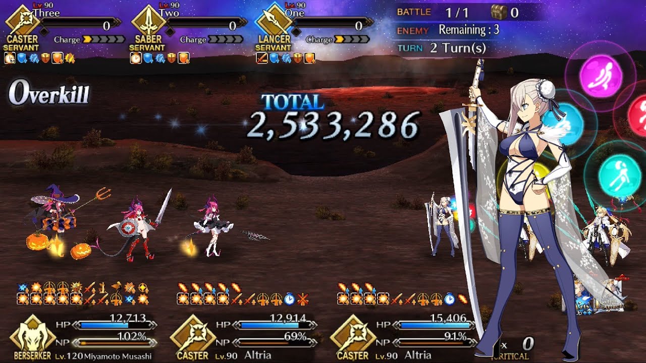 [FGO NA] Summer Musashi vs King Eli-chan Bounty Quest 2T - Frontline ...