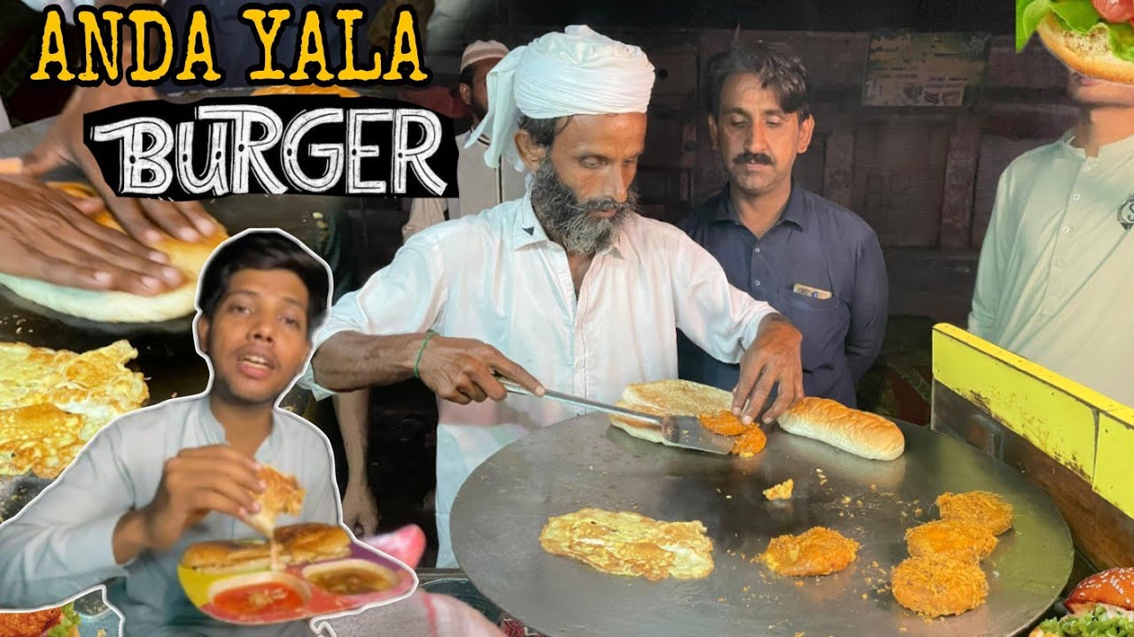 Pakistani ANDA YALA BURGER and POTATO FRIES street food of Pakistan ...