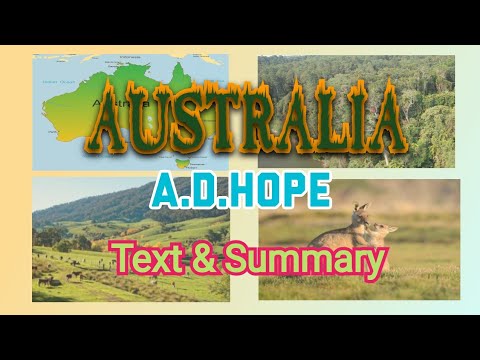 Australia poem by A.D.Hope - YouTube