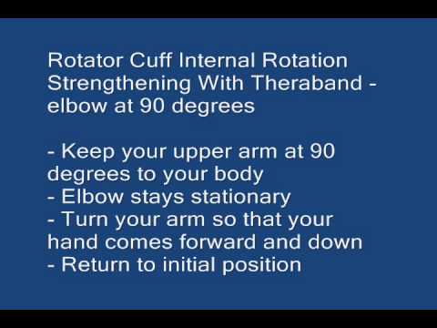 Rotator Cuff Strength Exercises - Internal Rotation - Arm up at 90 ...