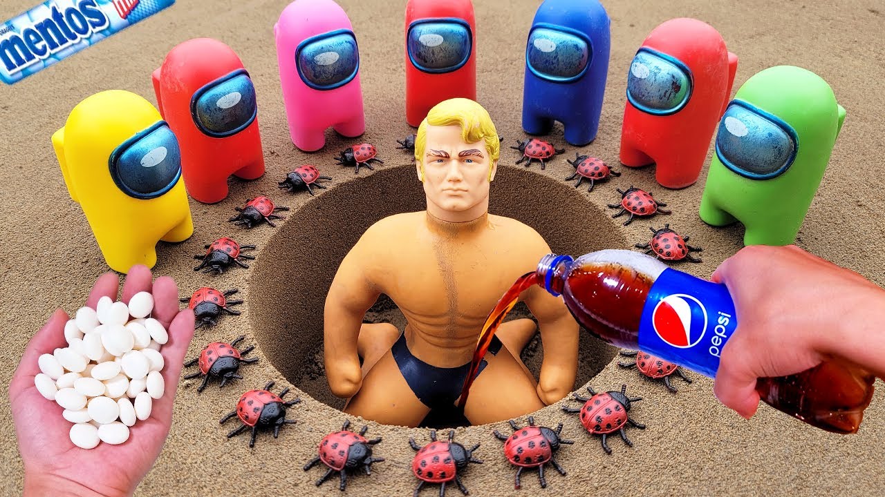 Mentos VS Coca Cola, Sprite, Monster, Fanta, different Toy insect and ...