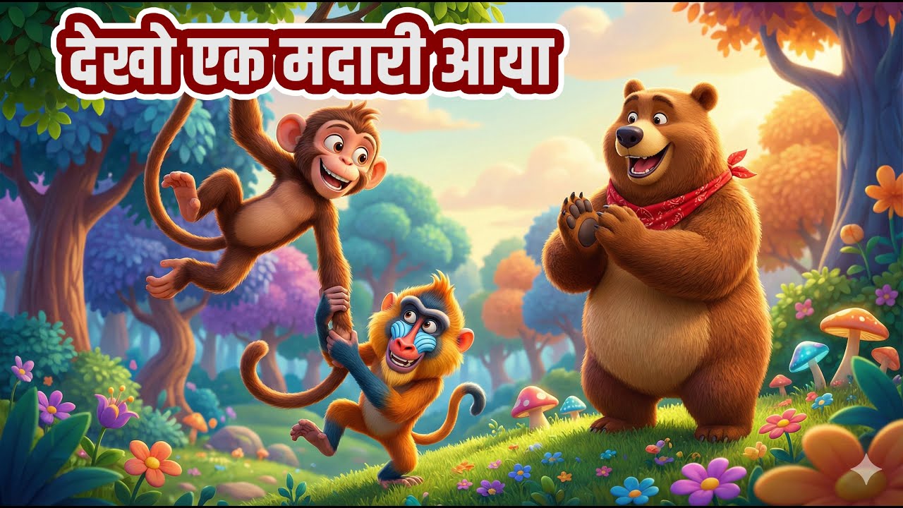 Kalu Madari | 3D Cartoon Kids Video | Madari Aur Bhallu Ka Mazedar Show ...