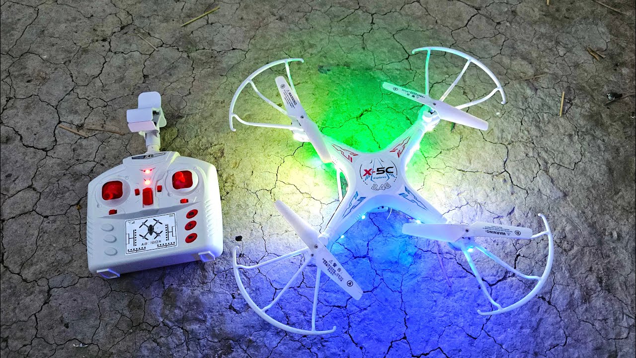 X5C Drone Night Flying ভিডিও। RGB Light Drone Camera flying Video ...